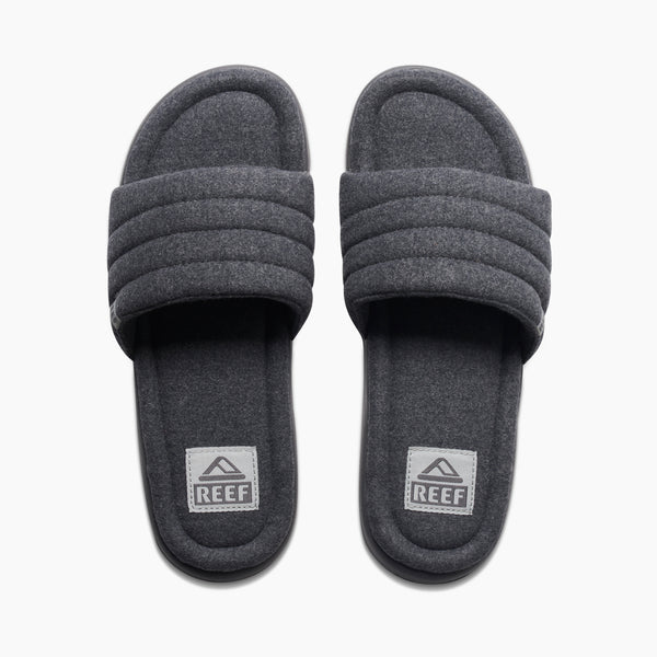 כפכפי גברים One Slide Chill Dark Grey - Reef Israel
